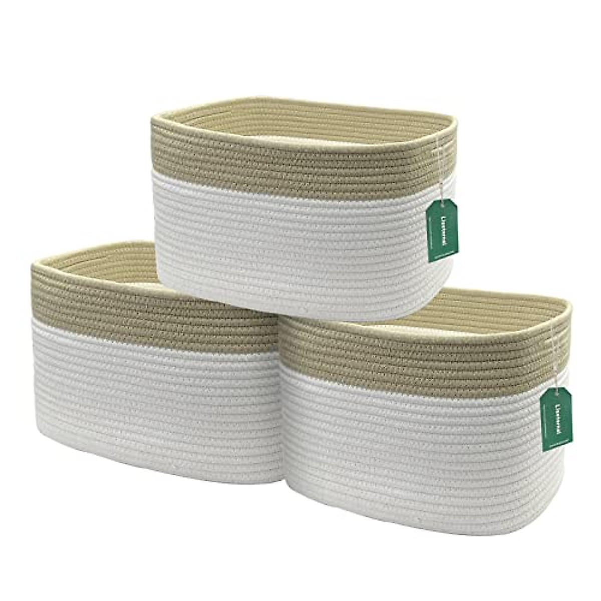 Liseternal Cotton Rope Woven Basket - Versatile Storage Solution for Home Organization - 20L Capacity