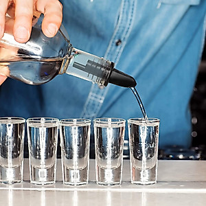 12 Pcs Wine Pourer with collar, Free Flow Black Plastic Liquor Bottle Pourer Spouts for Pouring Olive Oil, Wine, Sauce Vinegar, 12 Pieces per package