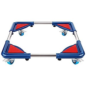 DOZAWA Telescopic Furniture Dolly with 4 Locking Wheels,Washing Machine Stand Refrigerator Base Moving Cart,Size Adjustable,Blue