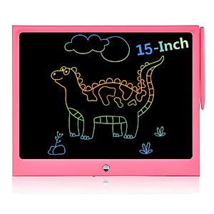 LCD Writing Tablet for Kids, 15 Inch Electronic Erasable Drawing Tablet, Toddler Learning Educational Toys Christmas Birthday Gifts for Kids Age 3+