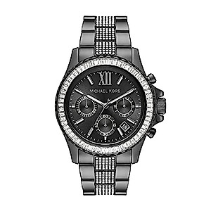 Michael Kors Women's Everest Quartz Watch with Stainless Steel Strap, Gunmetal, 22 (Model: MK6974)