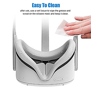 VR Accessories Eye Mask for Oculus Quest 2 Light Blocking Soft Silicone Face Eye Cover Pad for Quest2 Lens Sleeve (Gray)