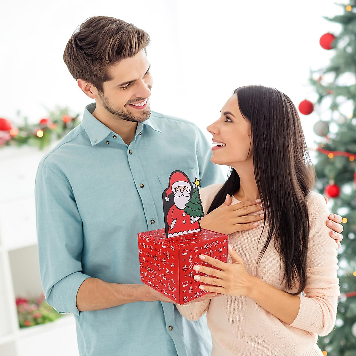 Christmas Money Box for Cash, Funny Christmas Money Holder for Cash Gift, Pull Money Box Merry Christmas Surprise Set, for Women Men Best Friend Girlfriend Wife Sister