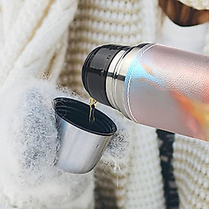 Stainless Steel Leather Vacuum Insulated Mug Sky Thermos Water Bottle for Hot and Cold Drinks Kids Adults 16 Oz