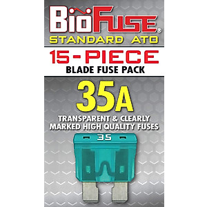 BioFuse Standard ATO 35A Fuse Set (15 Regular Fuses) Blade Group: ATO, ATOF, ATC, ATS, APR, Automotive, Car, Truck, SUV, RV, Boat, Marine