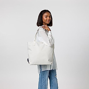Simple Modern Tote Bag for Women | Medium Water-Resistant Laptop Purse with Compartments and Zipper Top | Shoulder Bag with Pockets for Work, Travel & School | Almond Birch