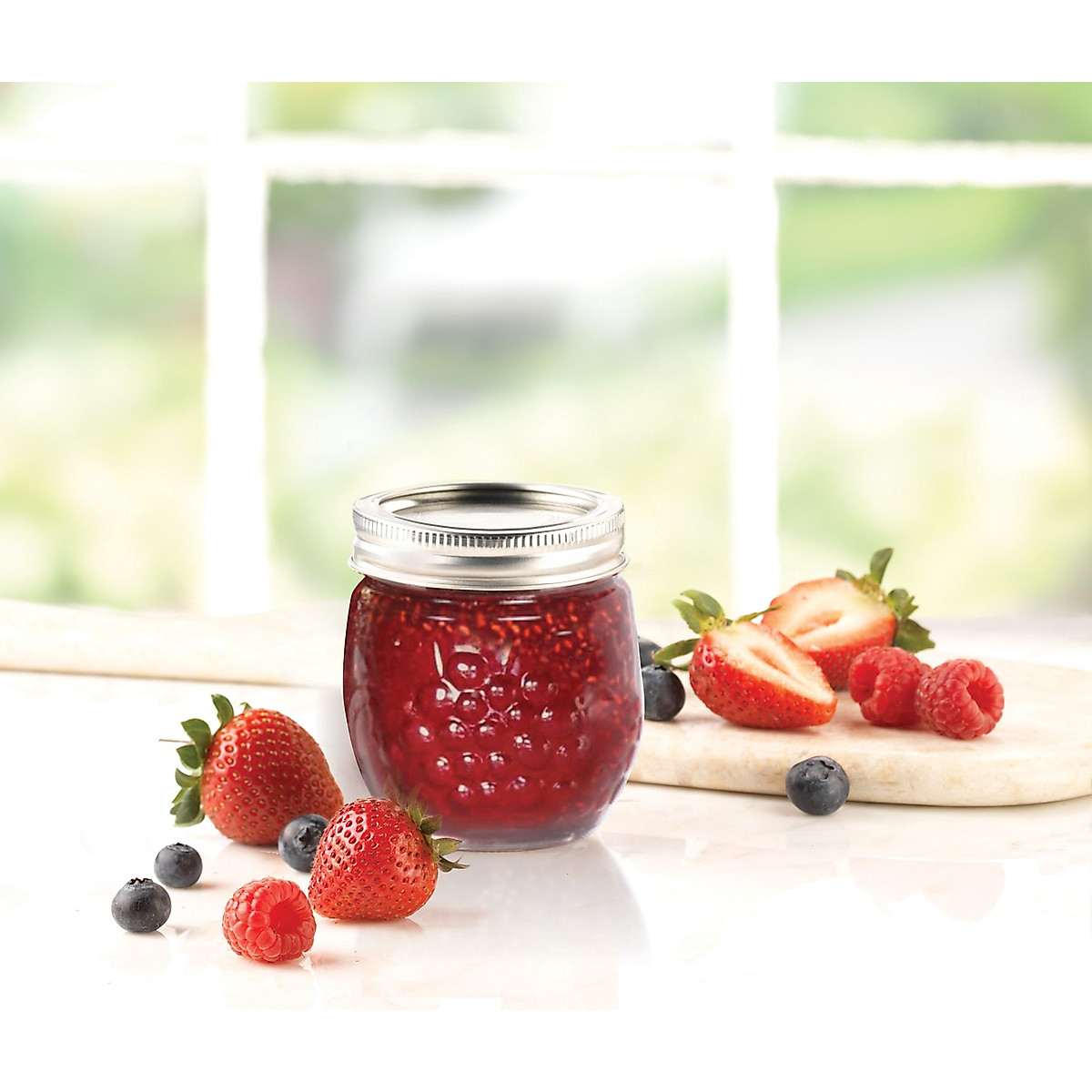 Ball FBA_1440081210 Jelly Elite Collection Jam Jar (4 Pack), Clear, RM 8 Oz