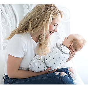 SwaddleDesigns 6-Way Omni Swaddle Sack for Newborn with Wrap & Arms Up Sleeves & Mitten Cuffs, Easy Swaddle Transition, Better Sleep for Baby Boys & Girls, Heathered Gray, Small, 0-3 Months