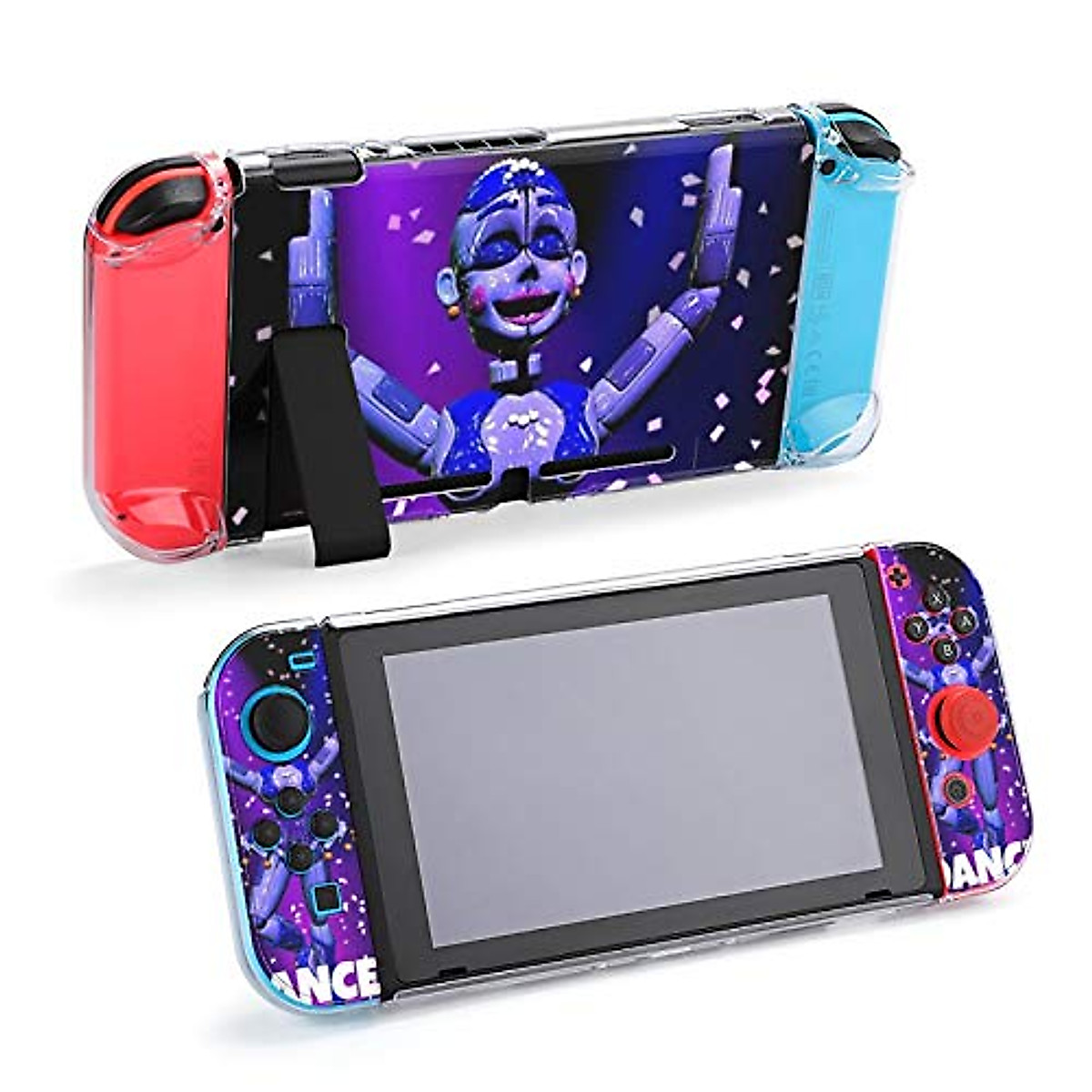 FNAF Ba-llora Case Compatible with Nintendo Switch, Shock-Absorption Anti-Scratch Protection Case, Crystal Clear Case for Nintendo Switch