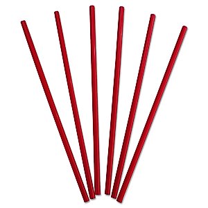 Dixie 10.25" Wrapped Polypropylene Plastic Giant Straw by GP PRO (Georgia-Pacific), Red, GW104, 1,200 Count (300 Straws Per Box, 4 Boxes Per Case)