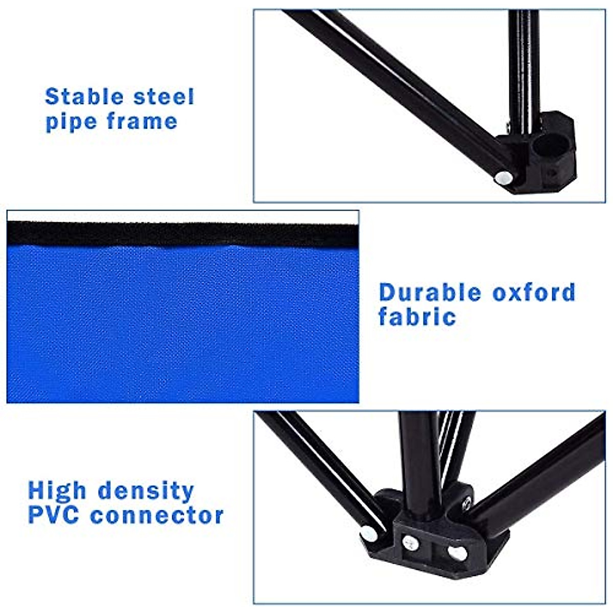 ReunionG Double Portable Camping Chairs, Blue 60D x 20.5W x 35H Inch