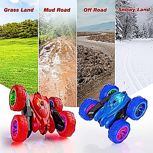 MaxTronic Remote Control Car, RC Cars All Terrain Off Road 4WD Double Sided Running RC Stunt Car, 360° Rotation & Flips RC Crawler Birthday Gift Toys for Boys & Girls Aged 4 5 6 7 8 9 10 11 12