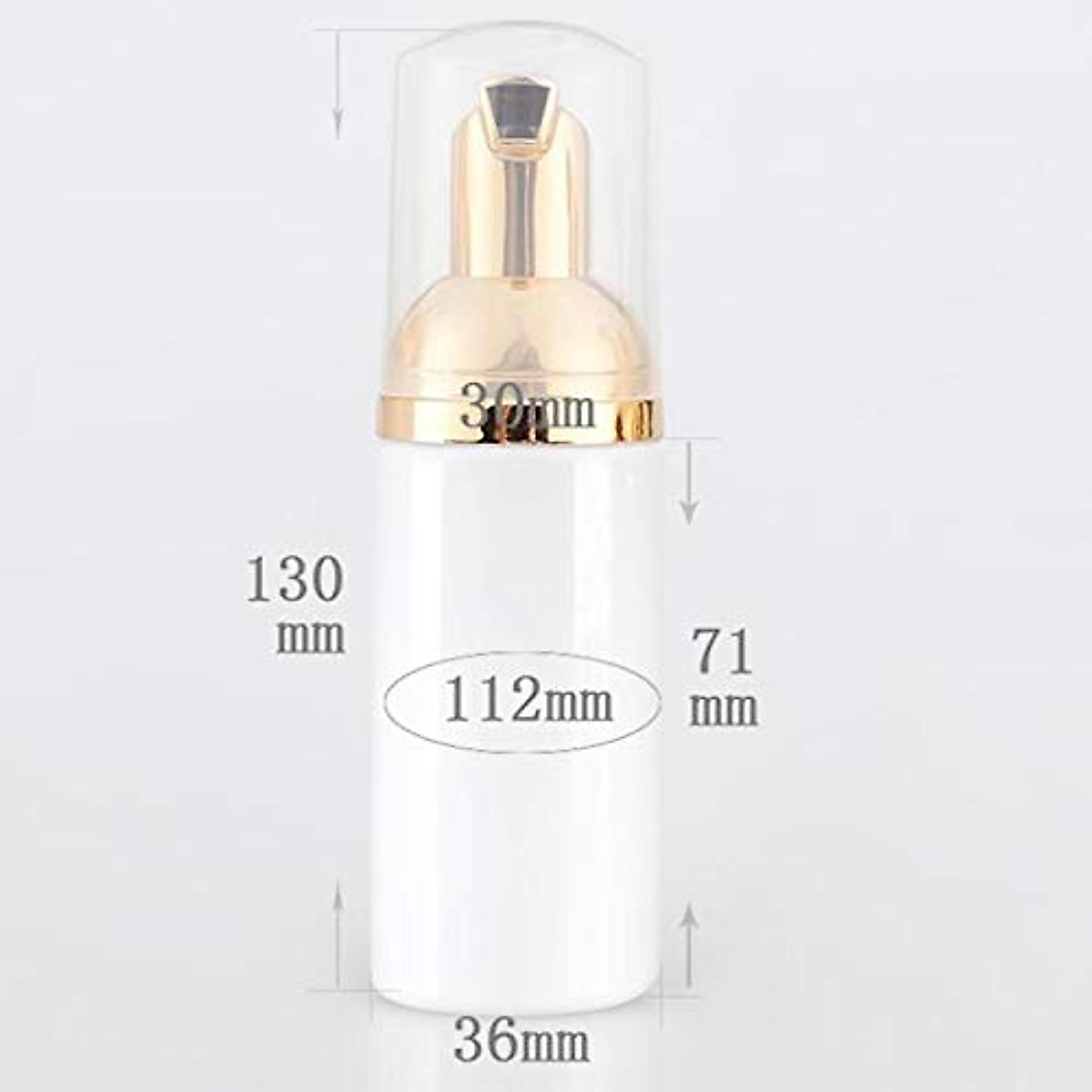 FKJLUN Soap Dispenser Pump 10PCS 30ML Plastic Foaming Bottle Soap Mousses Liquid Dispenser,Froth Shampoo Lotion Bottling Foam Bottles Hand Lotion Bottle (Color : White+Gold)