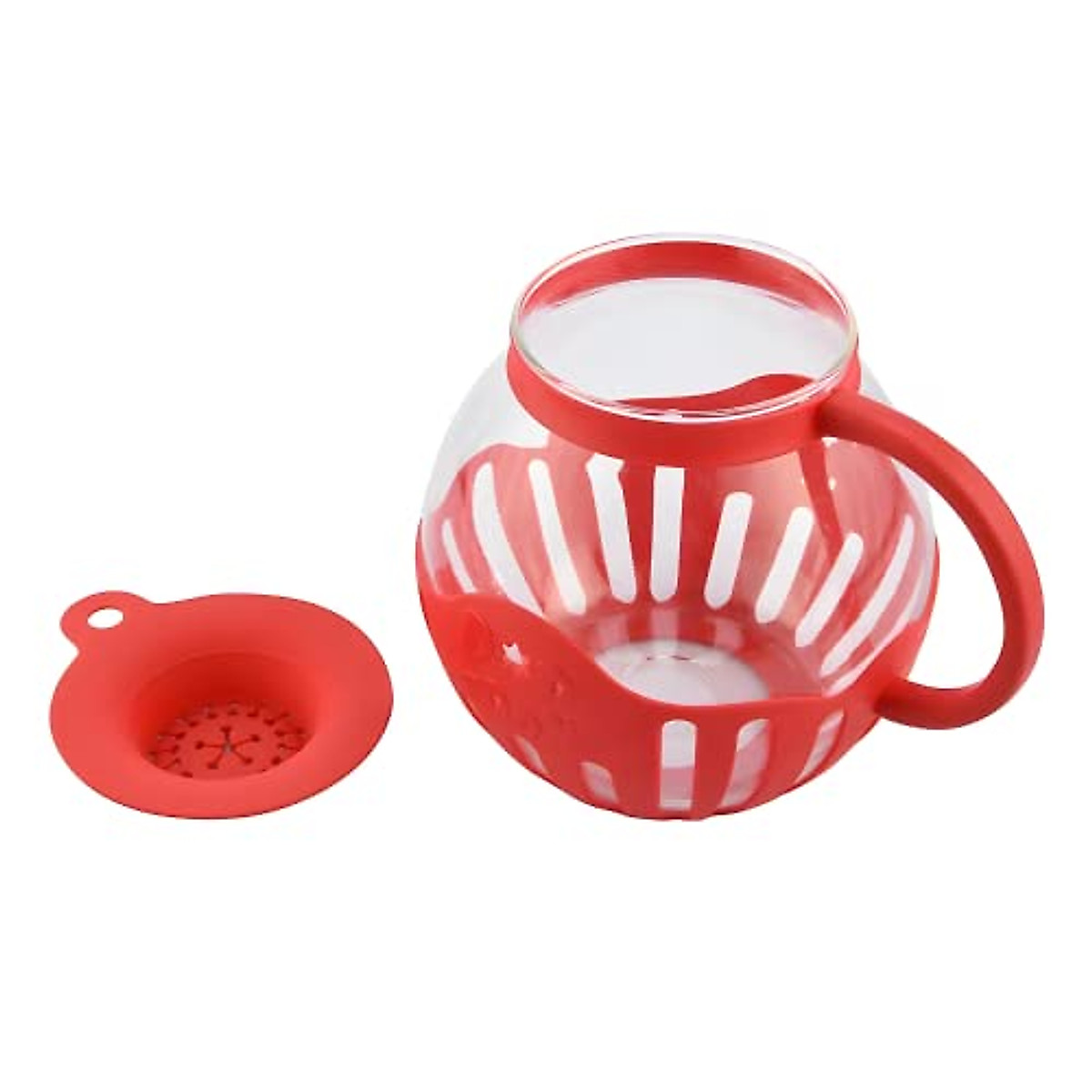 Popcorn Machine - Popcorn Maker & Microwave Popcorn Popper - Borosilicate Glass 3-in-1 - Silicone Lid, Dishwasher Safe, BPA Free 1.5 Quart Snack Pop Corn Air Poppers