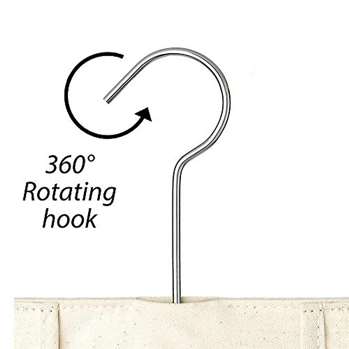 JIANWEI Canvas Clothespin Bag, Clothes Pins Bag Holder, Laundry Clothes Pin Storage Organizer with Hook, Portable Hanging Storage Organizer For Home Balcony Travel(Beige)