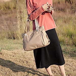 JJDreams Tote Bag Casual Shoulder Bag Top Handle Handbag Daily Travel Bag For Women,Beige
