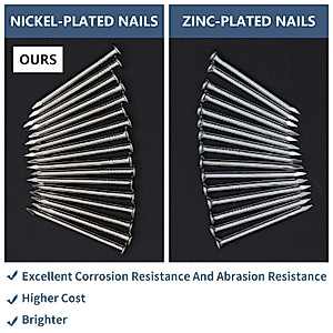 500pcs Hardware Nails, 1 Inch Nickel Plated Hanging Nails, Wall Nails for Picture Hanging, Wood Nails, Wire Nails, Small Nails (1 in)