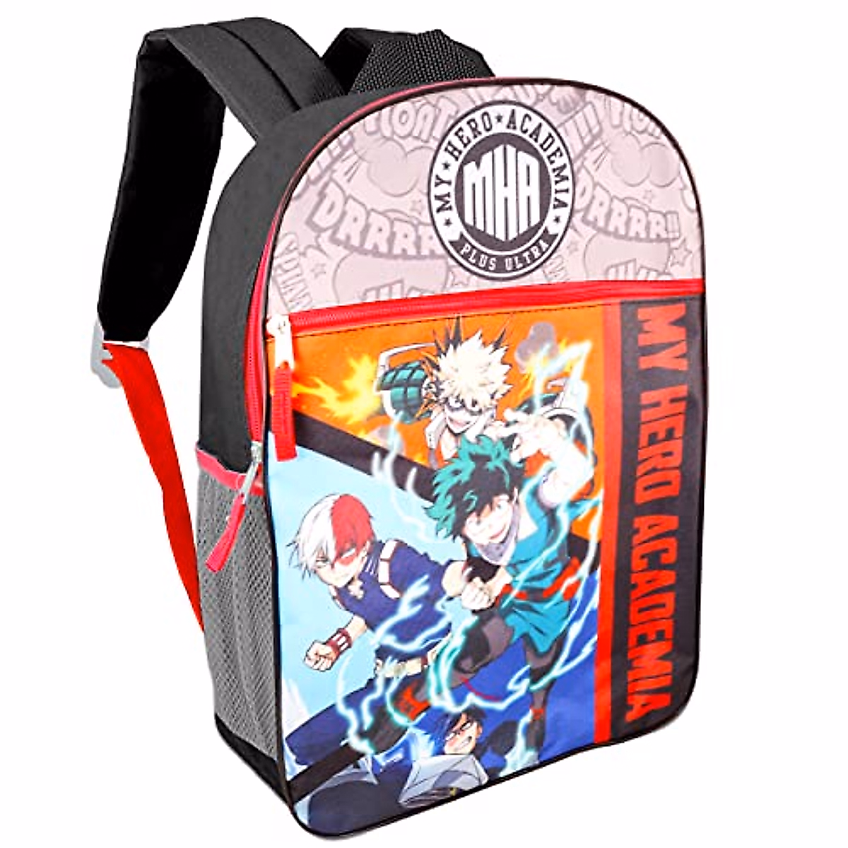 Action Comics My Hero Academia Backpack for Boys - Bundle with My Hero Academia Backpack, Stickers, Phone Wallet, Water Bottle, More | My Hero Academia Backpack for School