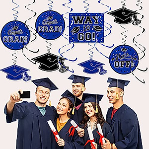 Graduation Party Supplies 2023 Graduation Decorations 2023 Graduation Party Hanging Swirl Grad Decor 2023 Grad Decorations Congrats Grad Decorations Blue Hanging Swirl Already Assembled by HappyField