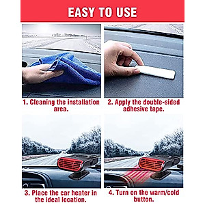 Portable Car Heater - 150W 12V Car Fan, 2 in1 Heating/Cooling Fan Plug-in Cigarette Lighte Car Heater Windshield Defroster Demister, Auto Defogger 360° Rotatable Fast Heating Quickly Defrost 2023.