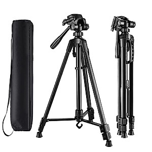 Laser Level Tripod with Carry Bag, Elikliv Lightweight Adjustable Aluminum Alloy Tripod Stand for Rotary and Line Lasers (Support 1/4” and 5/8" Mounting Thread)