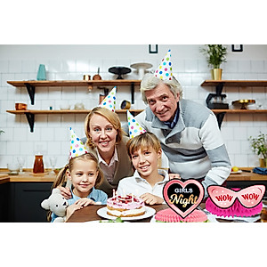 Girls Night Honeycomb Centerpieces Rose Gold Pink High Heels Champagne Lips Diamond Heart Theme Decor for Lady Girls Women Birthday Party Bridal Shower Bachelorette Night Out Hen Party Decorations