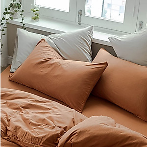 DONEUS Jersey Knit Pillow Cases Set of 2 - Burnt Orange Pillowcases Queen Pillow Case 2 Pack, Ultra Soft Breathable Pillowcase with Envelope Closure, 20x30 inches