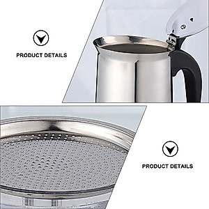 Hemoton 1pc Stainless Steel Pot Stovetop Espresso Maker Stainless Steel Stainless Steel Espresso Maker Stainless Steel Tea Kettle Espresso Coffee Pot Crafting Supplies Concentrate