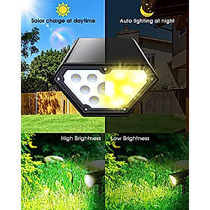 Biling Solar Spot Lights Outdoor, Bright 700 Lumen Solar Outdoor Lights IP67 Waterproof Adjustable Solar Landscape Spotlights for House Tree Patio Pathway Yard Garden Driveway - Warm White(4 Pack)