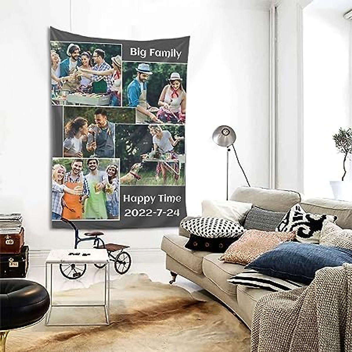 YRH Custom Tapestry 丨Made in USA 丨Banners and Signs Customize for Bedroom (30x40inch,Vertical) White