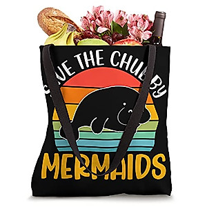 Save The Chubby Sea Cow Mermaids Manatee Floaty Potatoes Tote Bag