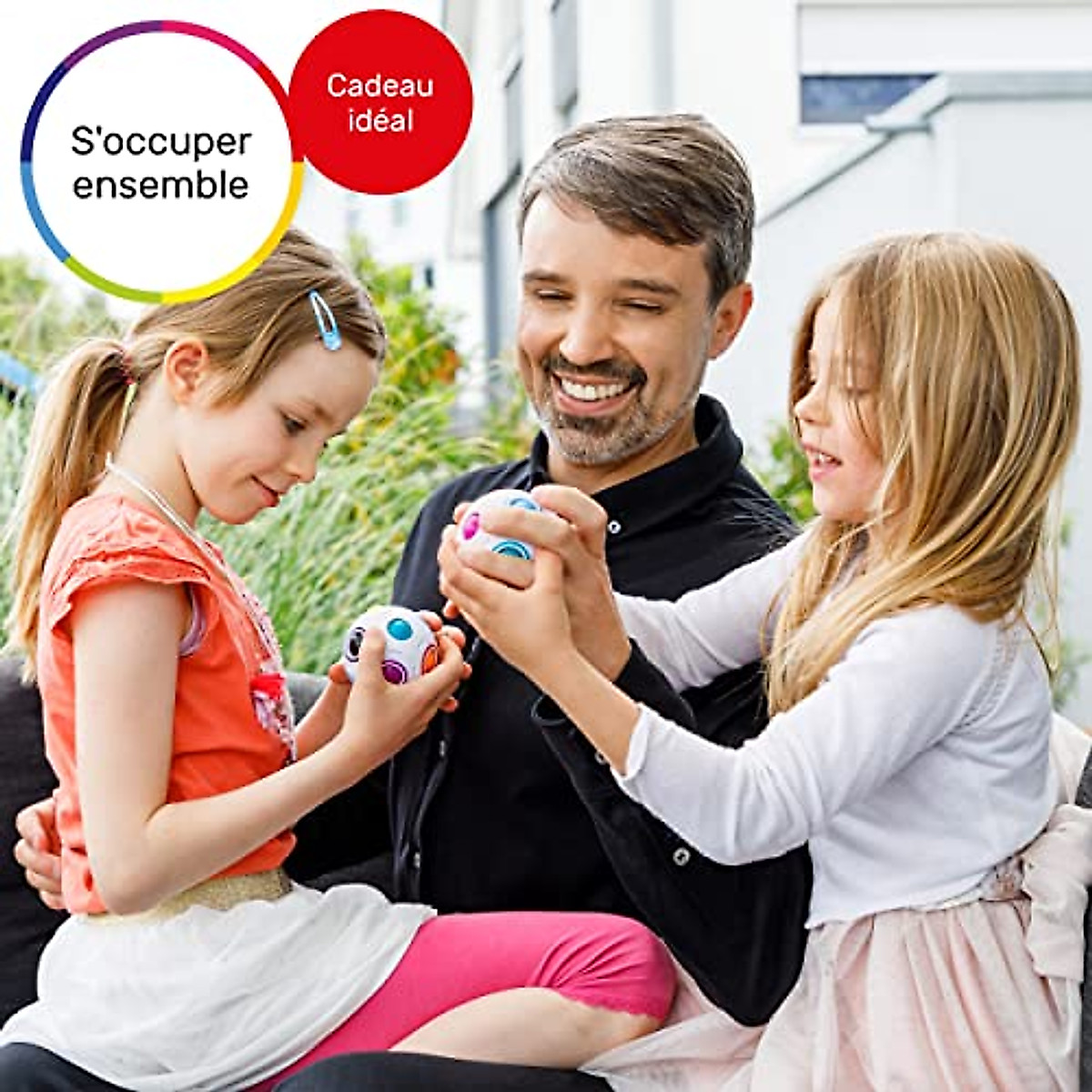 CUBIDI® Original Rainbow Puzzle Ball I Brain Teasers for Kids Ages 6-10 I for Boys and Girls 6+ Years I Travel Toy for Children | Fidget Ball Magic Ball