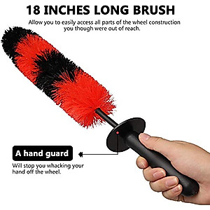 2-Pack Master Wheel Brush, Easy Reach Wheel and Rim Detailing Brush 18’’ Long Soft Bristle, Car Wheel Brush, Rim Tire Detail Brush,Multipurpose use for Wheels,Rims,Exhaust Tips,Motorcycles