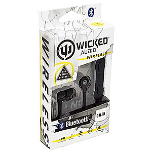 Wicked Audio Omen Wireless — Bluetooth Earbuds with Microphone and Track Control — Wireless Earbuds, Noise Isolating, in Ear Headphones — Black