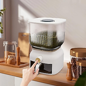 LUGBING Rice Dispenser 22 Lbs,Large Grain Storage Container with Rice Cup Food Dispenser Kitchen Organizer for Rice,Beans,Grains,Cereal Dry Food Storage,Rice Containers