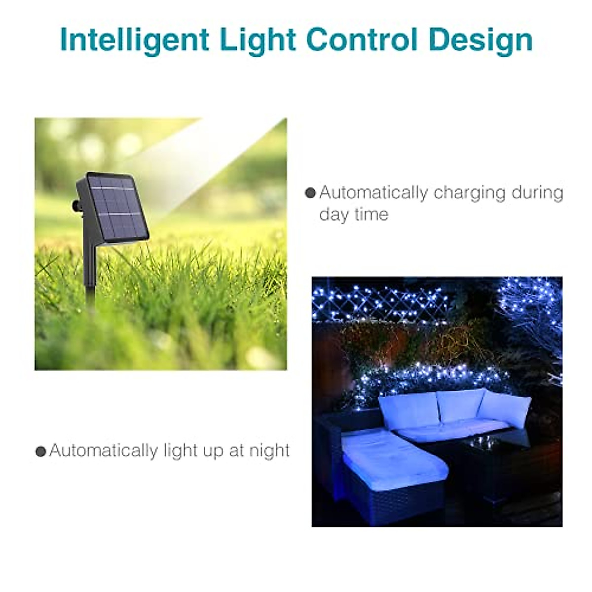 kolpop Solar String Lights Outdoor, 78.7FT 240LED Solar Fairy Lights Outdoor Waterproof 8 Modes Silver Wire Solar Powered Lights Indoor for Garden Patio Gate Yard Party Wedding Camping(Blue)