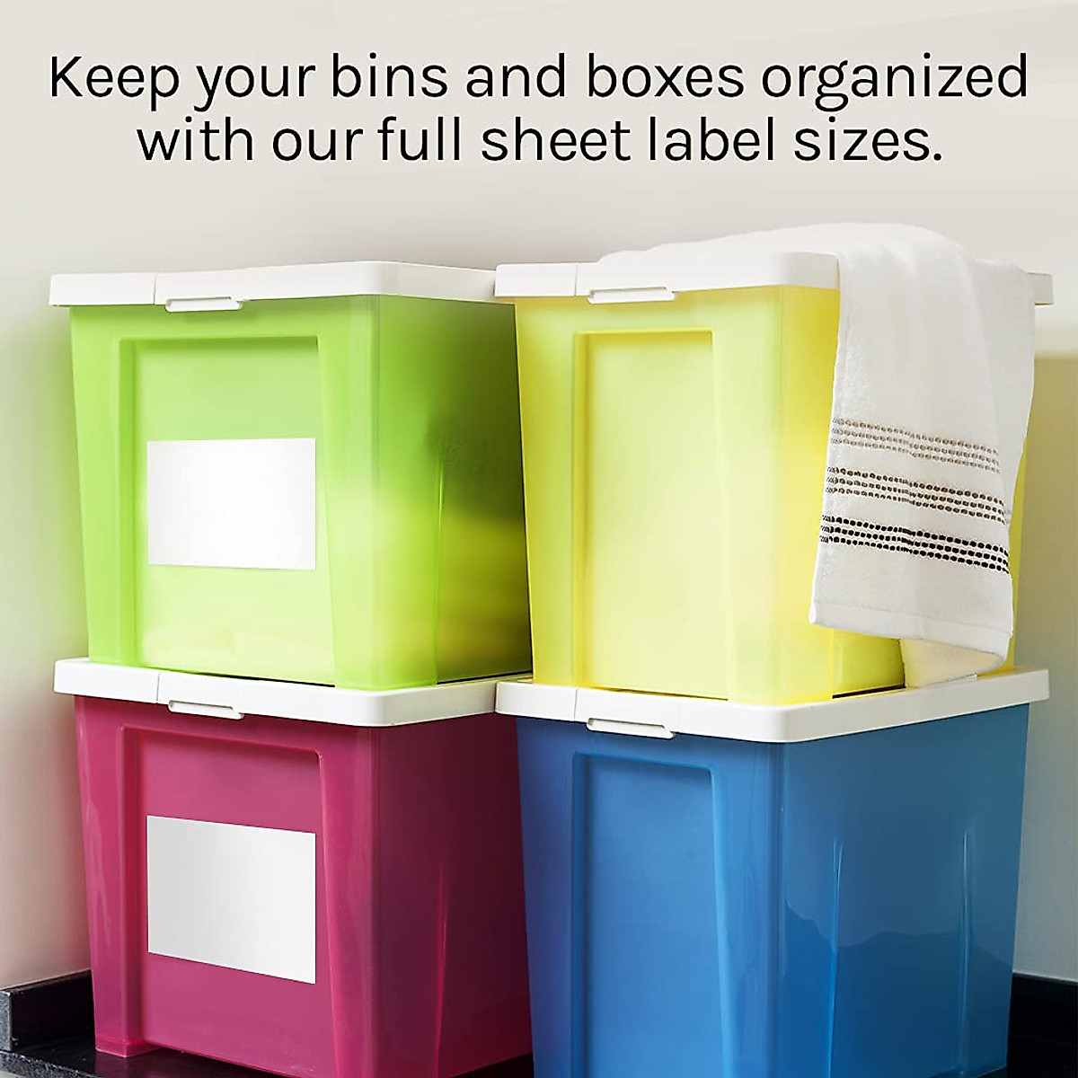 Premium Label Supply White Sticker Full Sheet Shipping Labels – 8.5" x 11" – Laser/Inkjet Compatible – (1 Label/Sheet), 25 Sheets - Letter Size