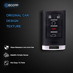 ECCPP 1x Replacement for Uncut Keyless Entry Remote Control Car Key Fob Shell Case for 05-14 Cadillac CTS/STS