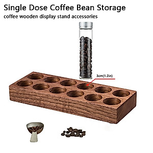 Oidium Single Dose Coffee Bean Storage - 2oz Glass Jars with Lids, Portable Spice Container, Dosing Glass Vials With Screw Caps (4-Pcs)