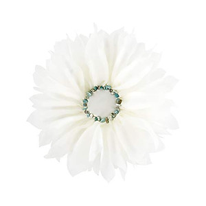 OiseauVoler Decorative Throw Pillow Handmade Luxury Cushion Accent 3D Flower Round Pillow with Insert for Couch Bedroom Home Decor 12 Inch White