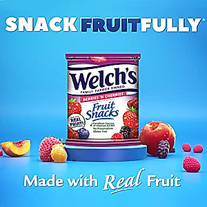 Welch's Fruit Snacks, Berries 'n Cherries, Perfect for School Lunches, Gluten Free, Bulk Pack, Individual Single Serve Bags, 0.8 oz (Pack of 40)