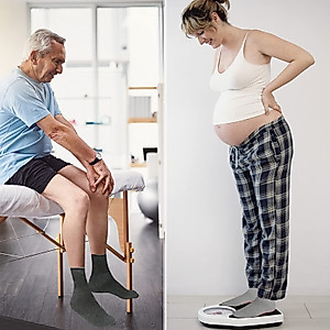 NOVAYARD 5 Pairs Non Slip Grips Socks-Non Skid Crew Socks for Hospital Diabetic Yoga Pilates Barre Men Women