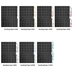 14 pcs Sandpaper Pre-cut mesh(1008pcs) For ES-A Reciprocating Sander flat&rounded sanding heads