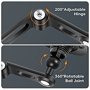 Optukeop Phone Mount for Tesla Model Y/3/X/S [Ultra Stable&Never Fall] Hands Free Car Phone Holder for 4-6.9" Phones, Angle Length Adjustable Arm Cell Phone Holder Car, Tesla Model Y 3 Accessories