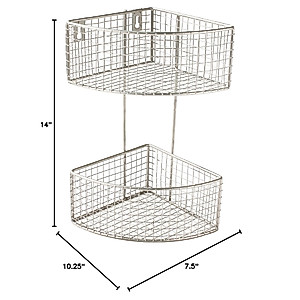 Spectrum Diversified 2-Tier Corner Basket, Satin Nickel