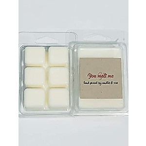 Soy Wax Melt- Peppermint with Rose Petals- Super Fragrant- One Bar Six Cubes- Free Surprise Wax Melt Sample with Order (Peppermint w/Rose Petals)