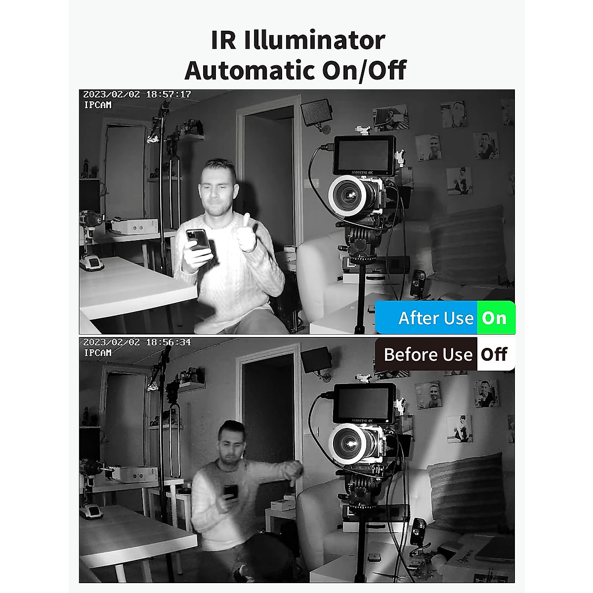 LONNKY 8-LED IR Illuminator, 90 Degree Wide Angle, 100Ft Range, White