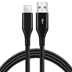 USB C Cable 15ft, Extra Long USB Type C Fast Charging Cable Durable Nylon Braided USB A to USB C Cable Compatible with Samsung S10/S9/S8/S7/S20/A10/A20/A50/A51/Note9/Note8, LG V50 V40 V20, Black