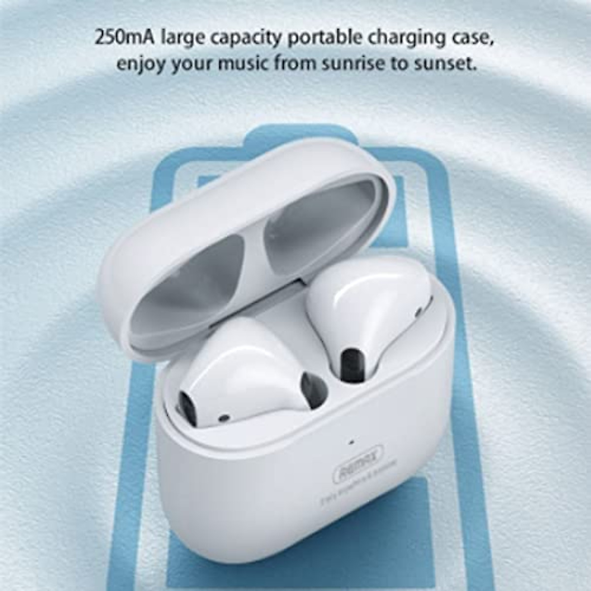 Remax auriculares Bluetooth 5.0 inalámbricos microfono y caja de carga TWS-10i Blanco