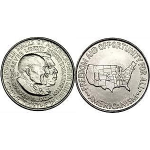 Booker T. Washington and George Washington Carver Circulated United States Silver Half Dollar